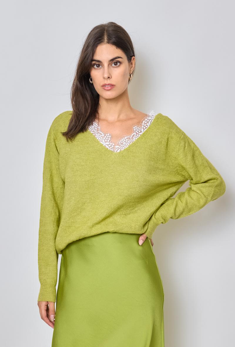 Jumpers Women W1003-VERT CLAIR Elenza By L& L | Efashion Paris on eFashion.