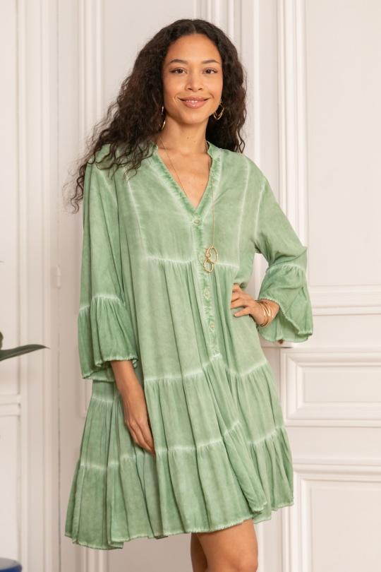 Robes courtes Femme 8985-0011-VERT LAST QUEEN | Efashion Paris sur ...