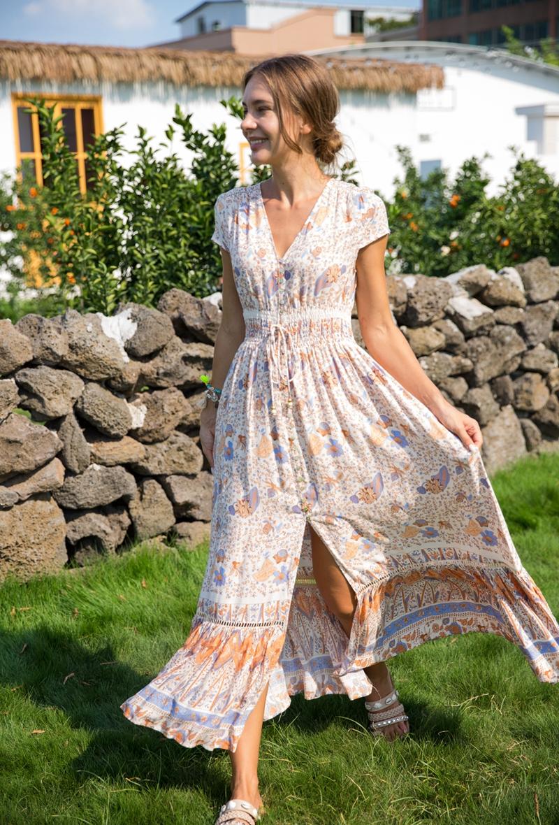 Robes longues Femme JY2122A-947-ORANGE LAST QUEEN | Efashion Paris sur ...