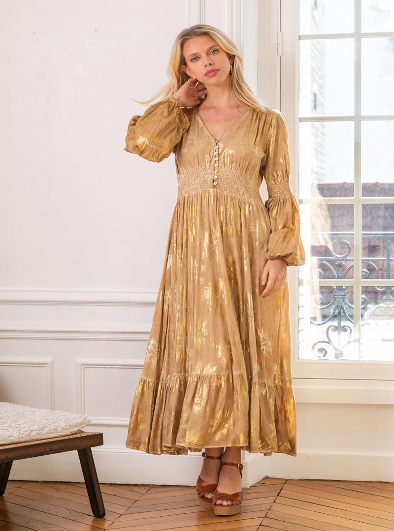 Robes longues Femme 9993-0608-KAKI LAST QUEEN | Efashion Paris sur ...