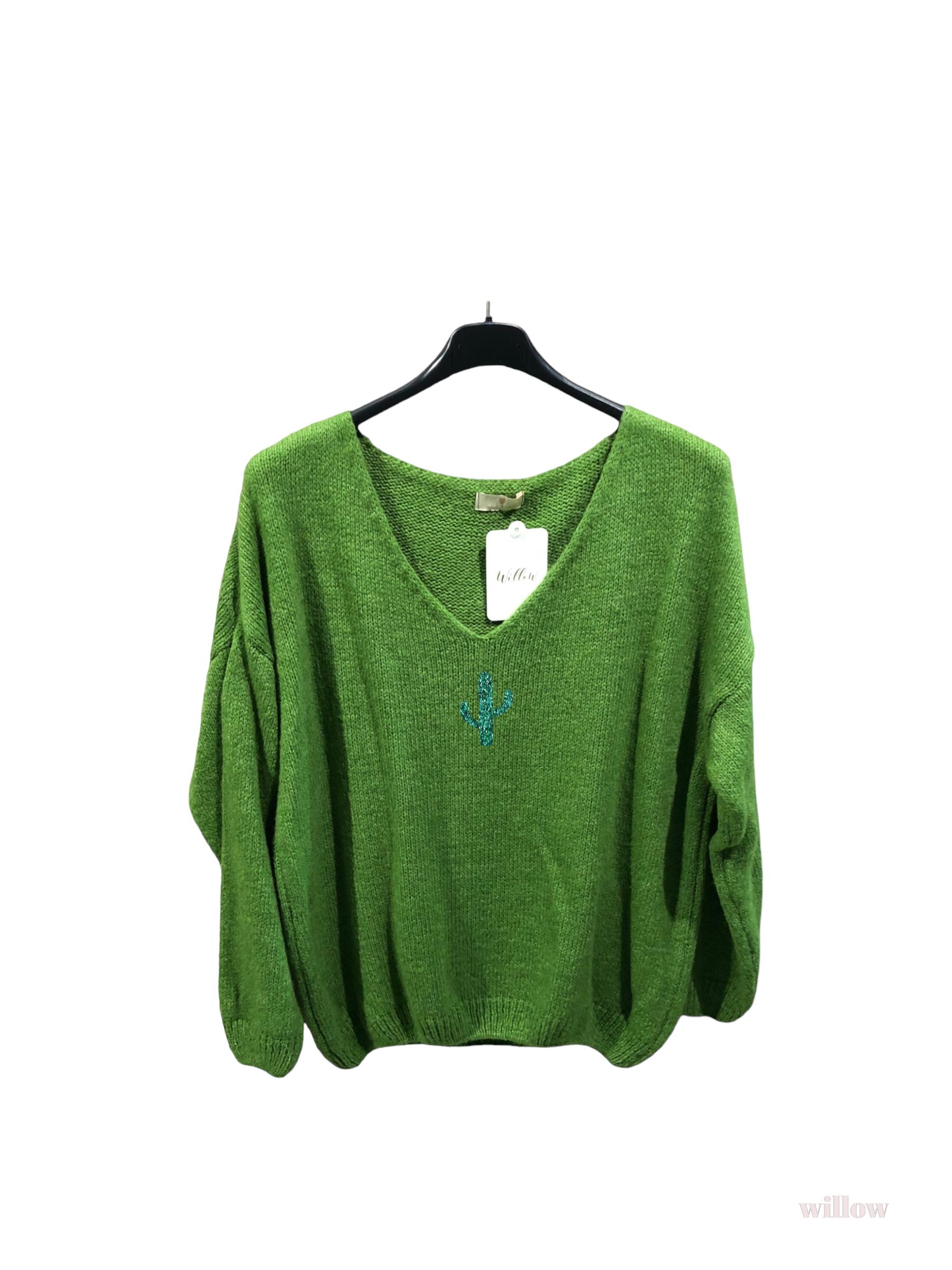 Pulls Femme PULL CACTUS BASE RESSERREE-VERT POMME WILLOW | Efashion ...
