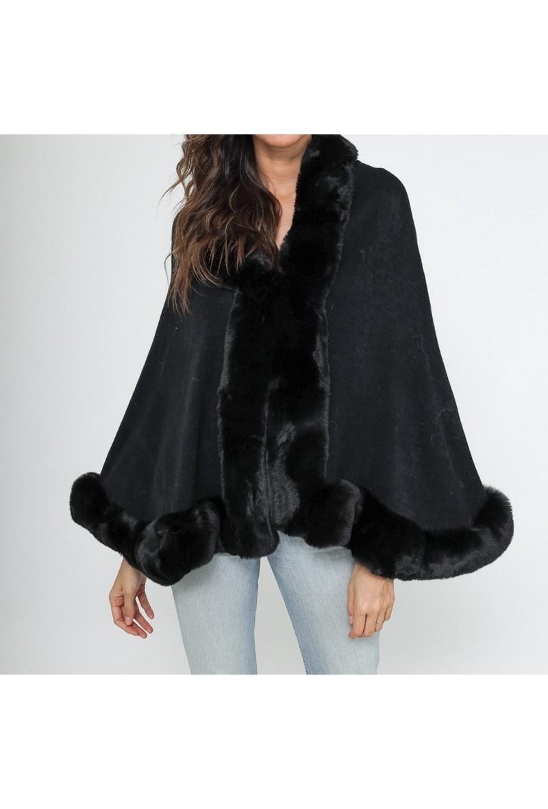 Capes and ponchos Women MH-153-NOIR LX MODA | Efashion Paris on eFashion.