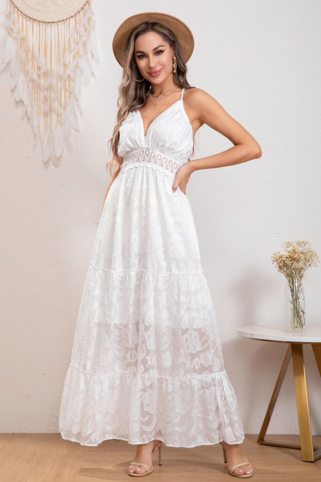 Robes longues Femme 6405-BLANC Loriane | Efashion Paris sur eFashion.