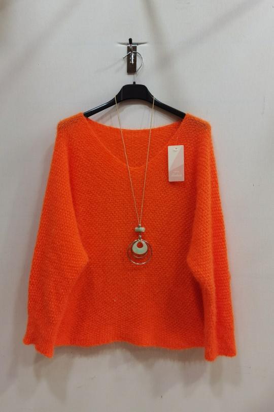 Pulls Femme ZC700-ORANGE FLUO ROSEMARY COLLECTION | Efashion Paris sur ...