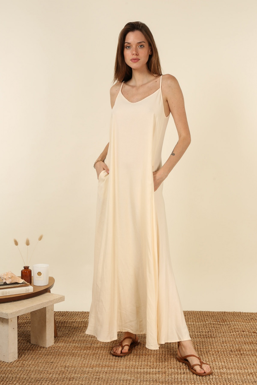 Robes longues Femme KL300-2#-BEIGE Ki & Love | Efashion Paris sur eFashion.