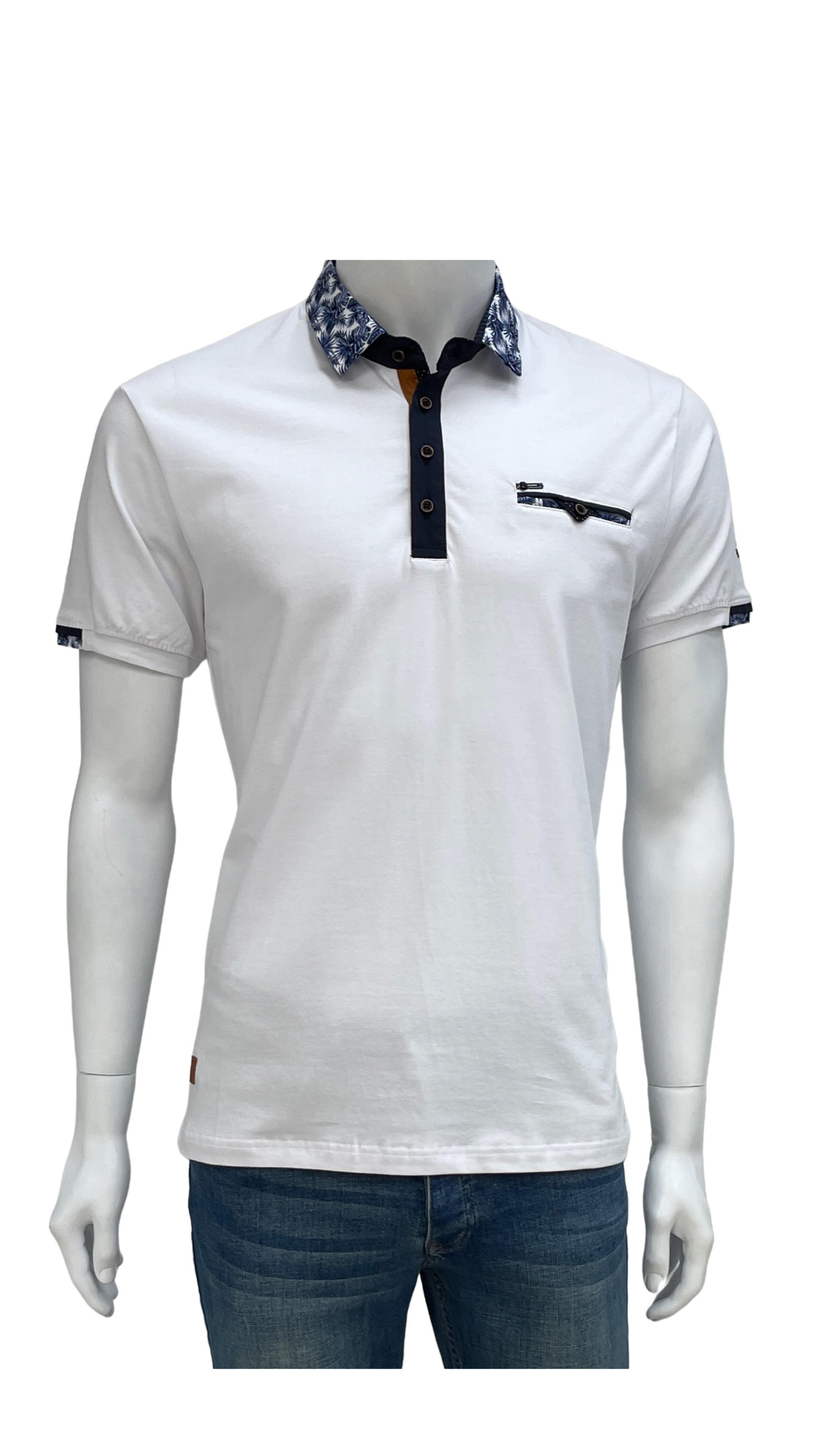 Polos Homme POLO MANCHES COURTES 9081-BLANC MAXWAY | Efashion Paris sur ...