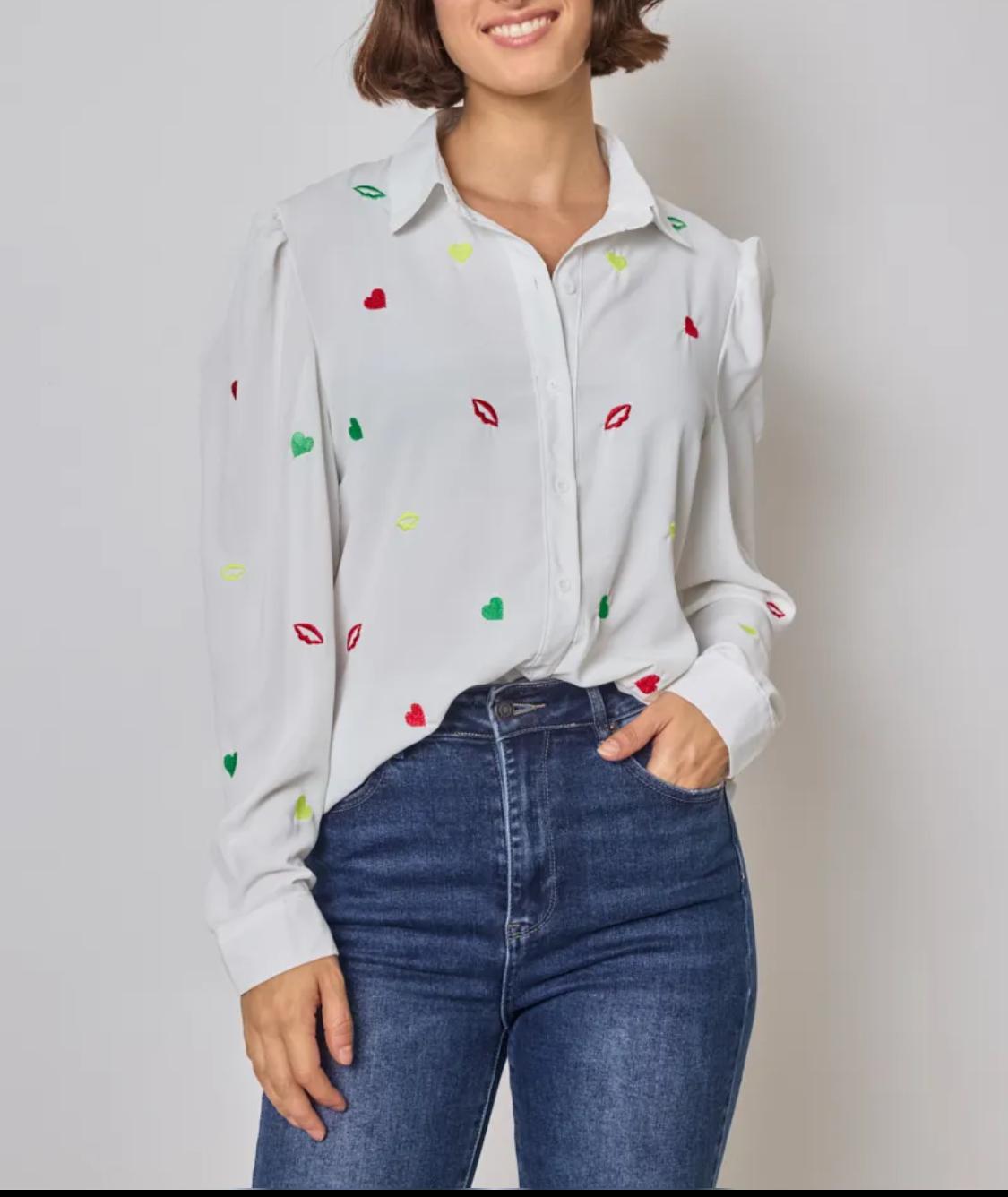 Chemises Femme A890-BLANC-ROSE JEL DESIGN / JOLIO & CO | Efashion Paris ...