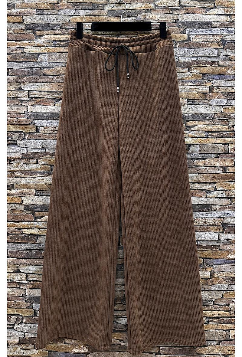 Pantalons Femme HS_6008_VELOUR_TIANA-MARRON ELLE STYLE | Efashion Paris ...