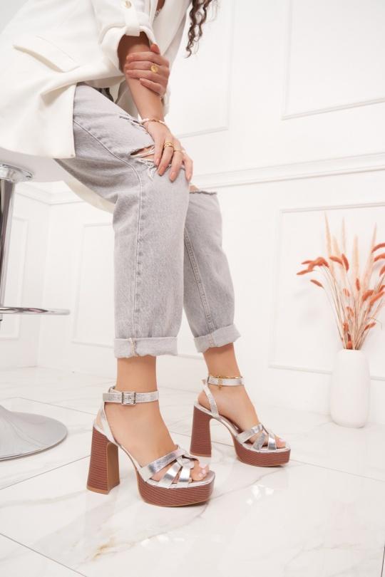 Sandales Chaussures 6876-ARGENT IDEAL SHOES - MARQUIIZ | Efashion Paris ...